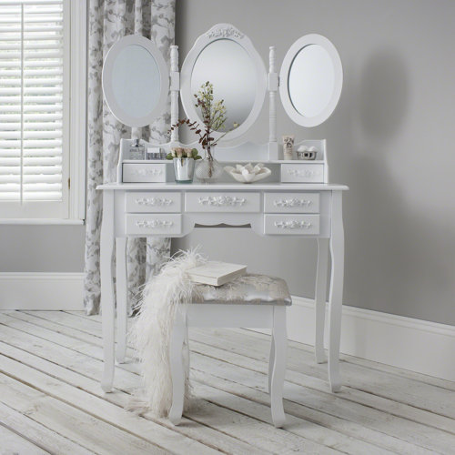 Lily Manor Adrian Dressing Table with Mirror & Reviews | Wayfair.co.uk