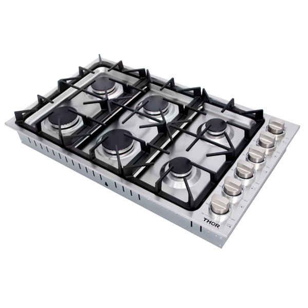 ThorKitchen Thor Kitchen 36'' Gas 6 Burner Cooktop & Reviews | Wayfair