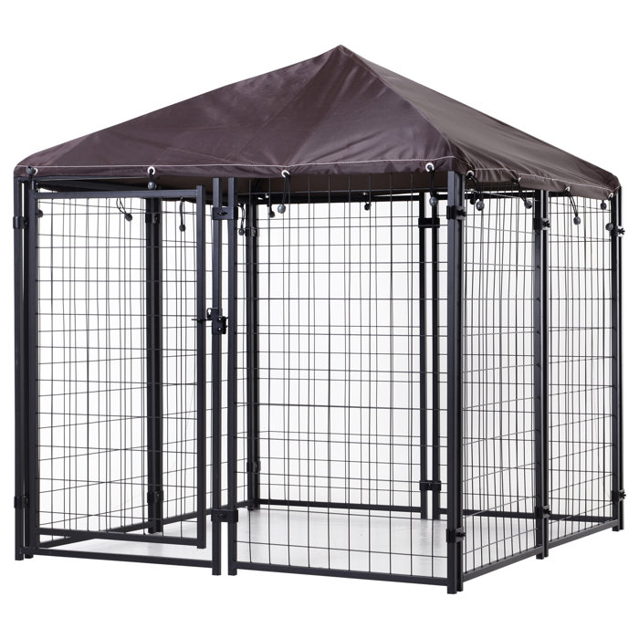 Pawhut Lockable Dog House Kennel & Reviews | Wayfair