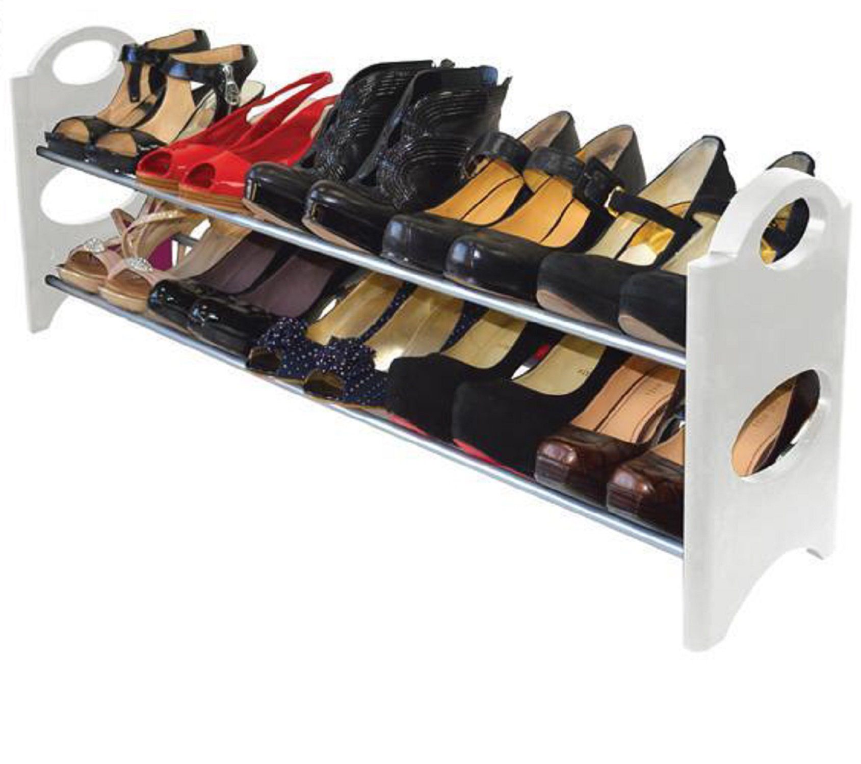 Rebrilliant 2-Tier 10 Pair Stackable Shoe Rack & Reviews | Wayfair