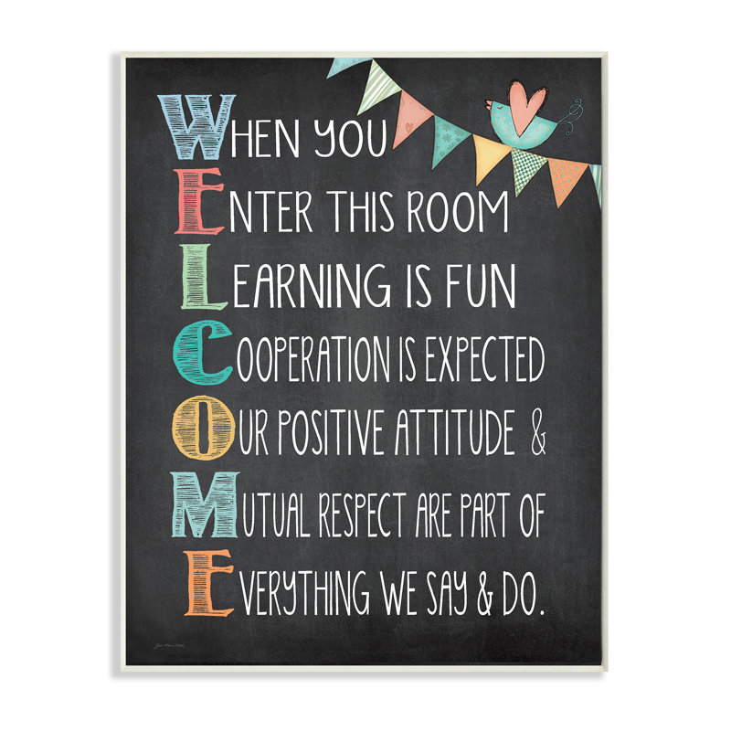Stupell Industries Welcome Acrostic Rainbow Framed Art | Wayfair