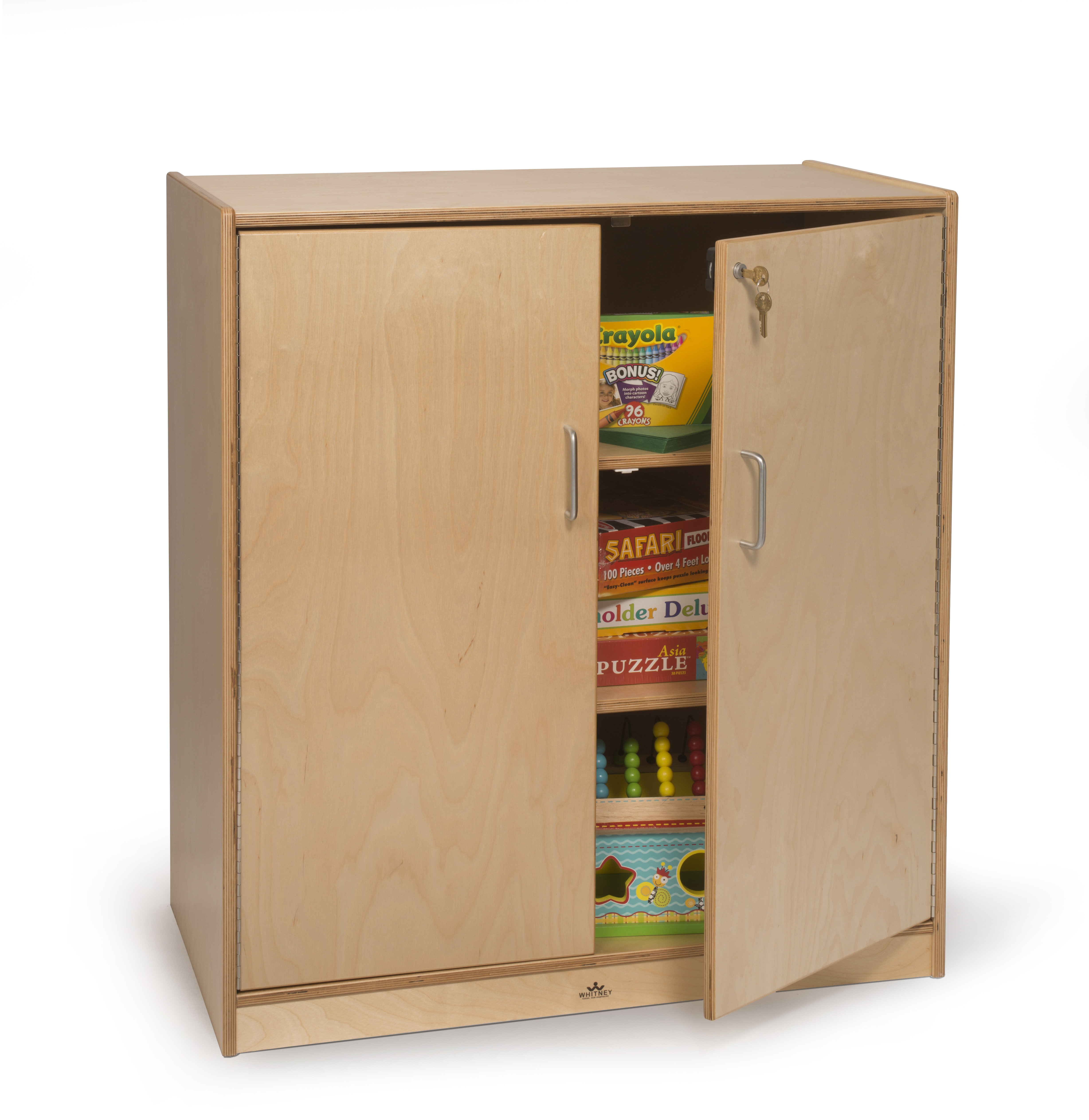 Whitney Bros. Lockable 3 Compartment Classroom Cabinet with Doors | Wayfair