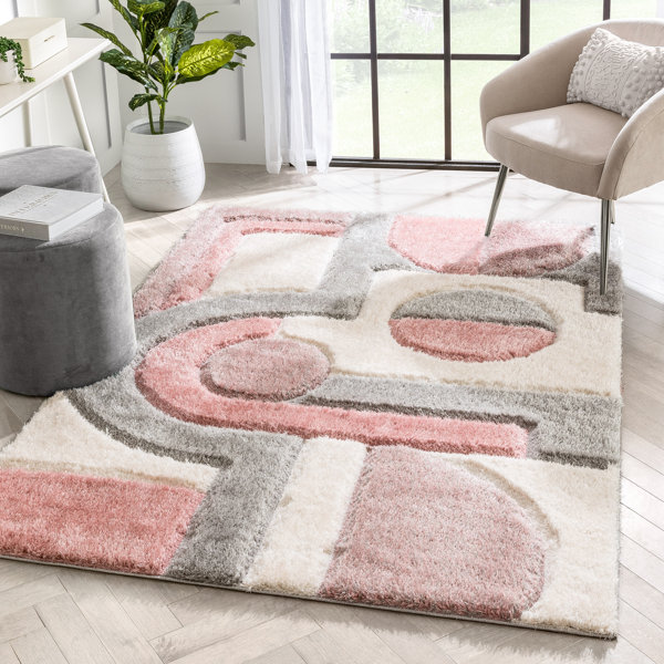 Well Woven Geometric Area Rug in Blush Gold & Reviews | Wayfair