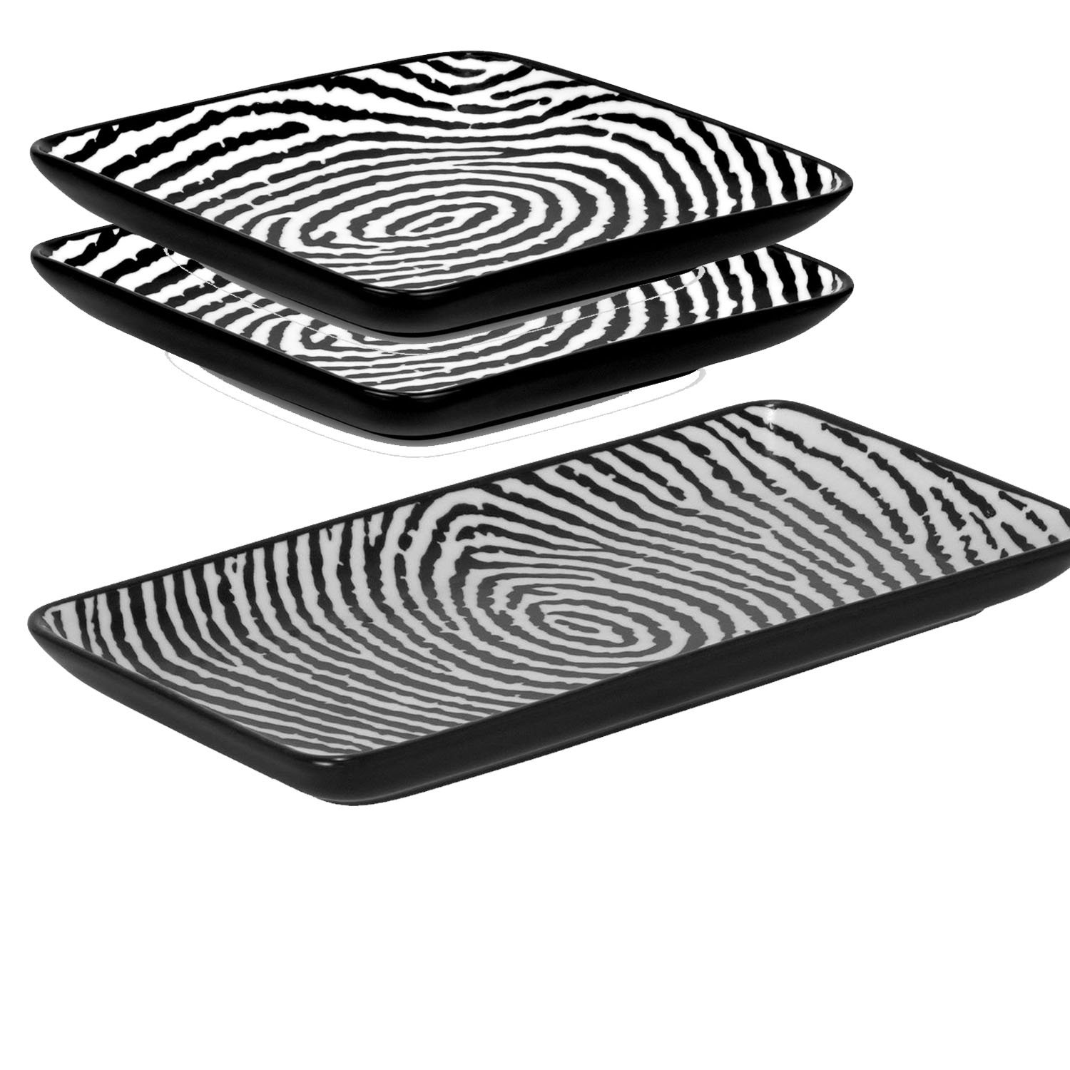 Everly Quinn Zebra Square And Rectangular Plate, 3 Pc Set | Wayfair
