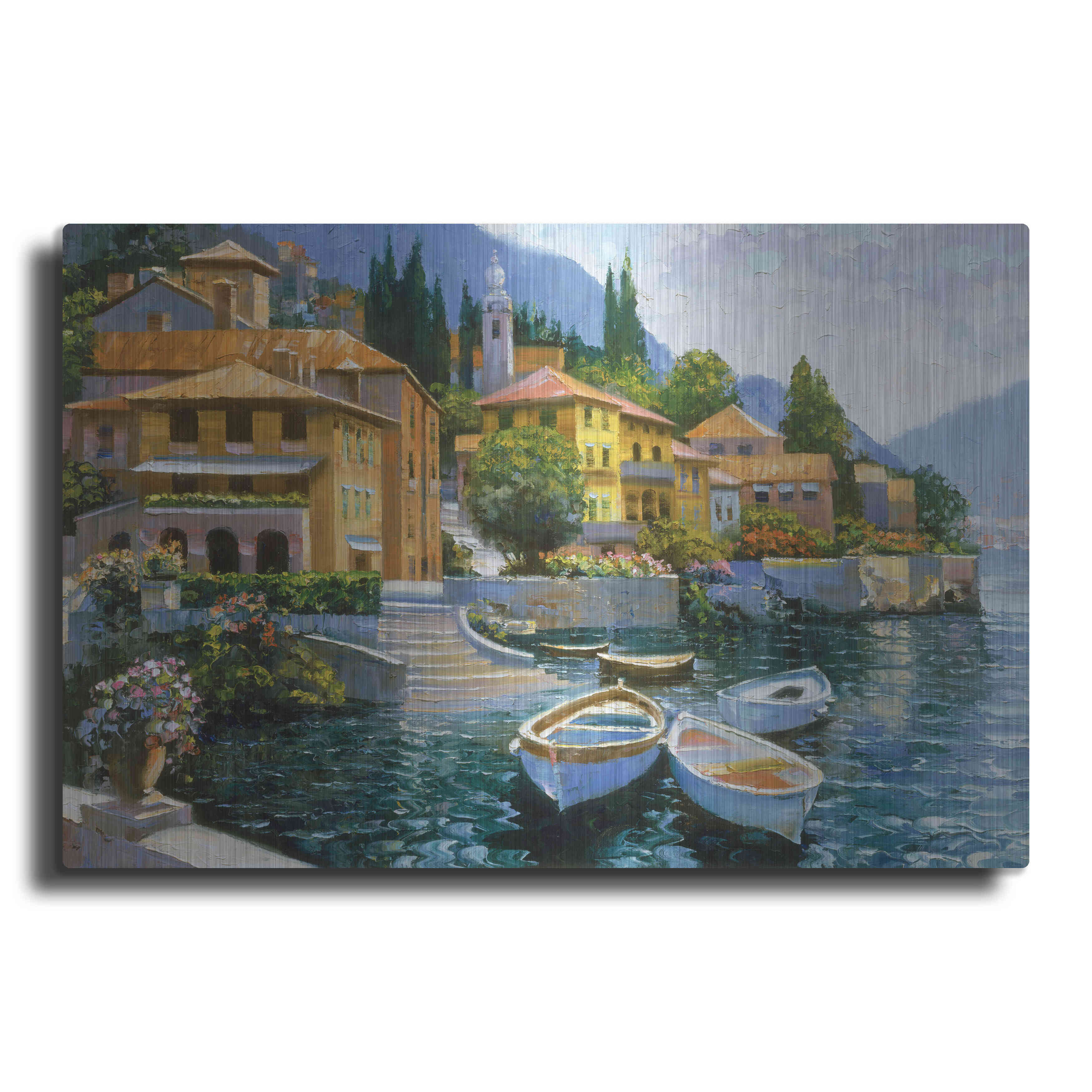 Red Barrel Studio® Lake Como Landing On Metal by Howard Behrens Print ...