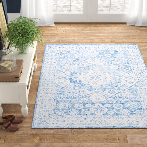 Clarktown Handmade Wool Pale Blue/Ivory Rug & Reviews | Birch Lane