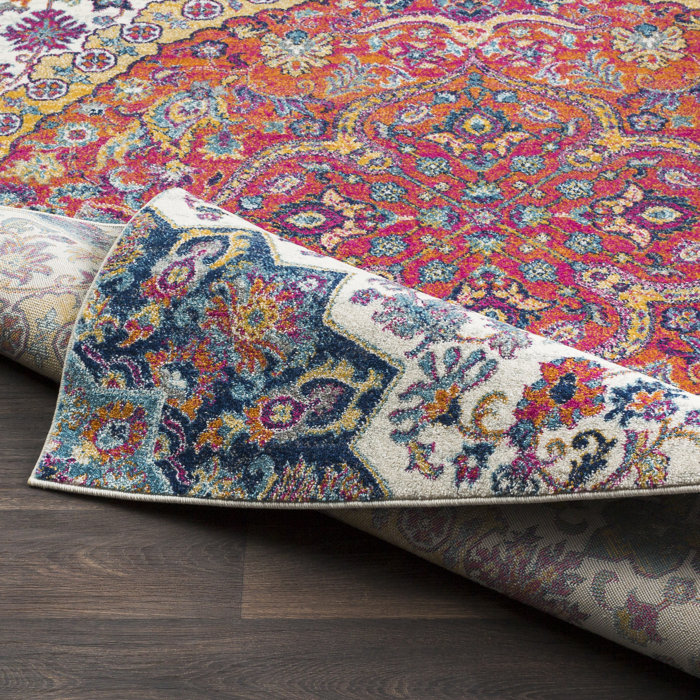 Langley Street Adelia Performance Navy/Garnet/Burnt Orange Rug ...