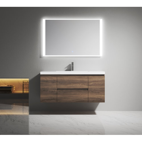 Millwood Pines Bacup 47'' Wall Mounted Single Bathroom Vanity with ...