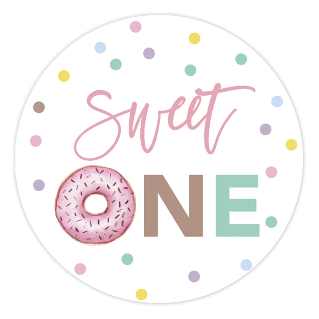 Koyal Wholesale 2" Birthday Donut Round Cupcake Toppers DIY, Sweet One ...