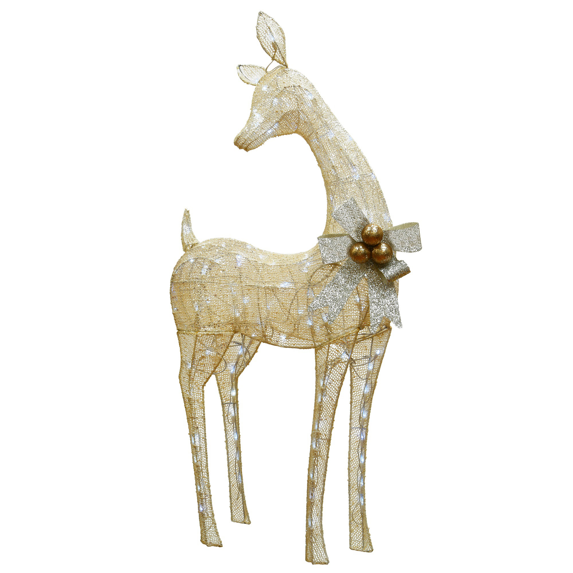 The Holiday Aisle® Pre-Lit Glittered Doe Lighted Display & Reviews ...