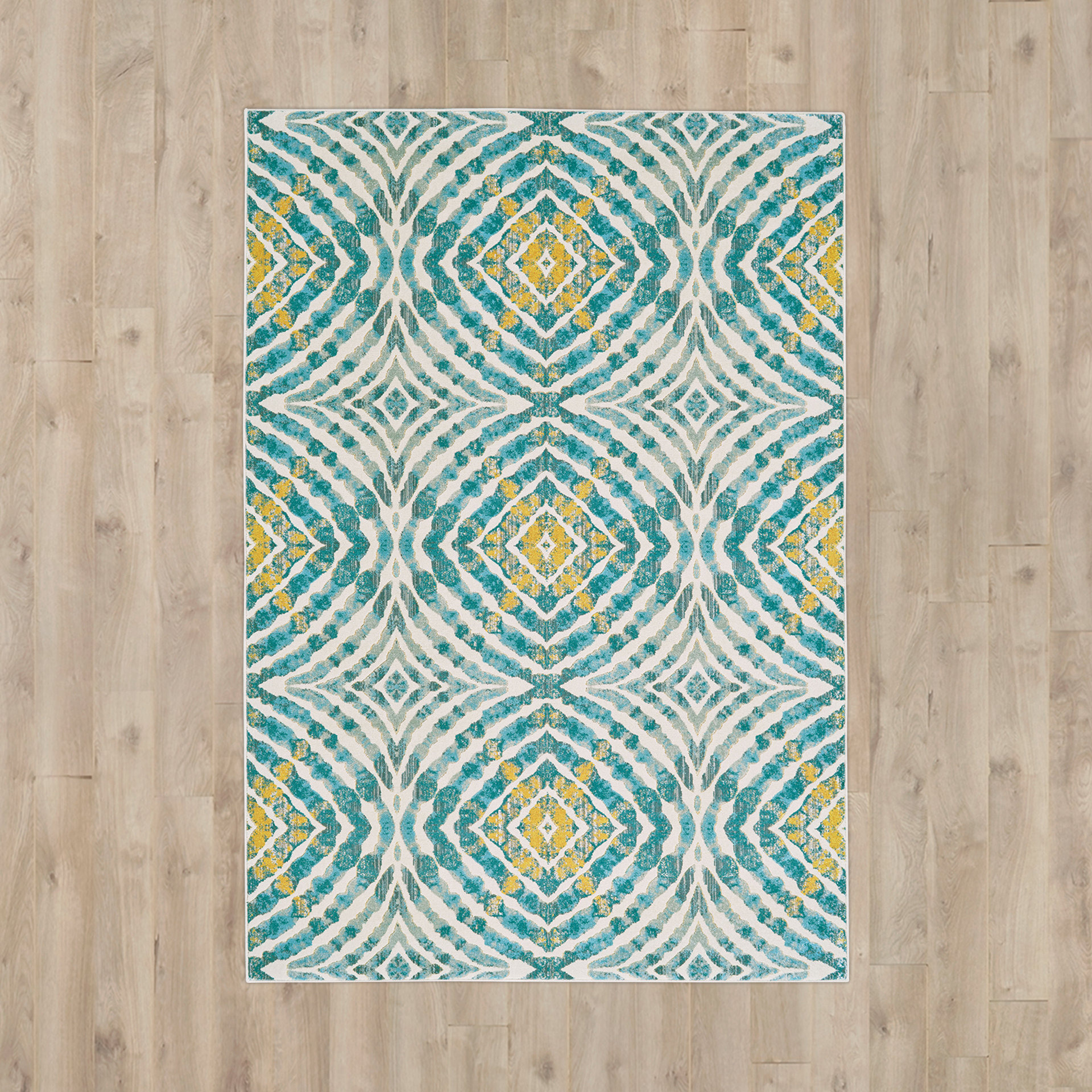 Dakota Fields Aadil Geometric Teal Area Rug & Reviews | Wayfair