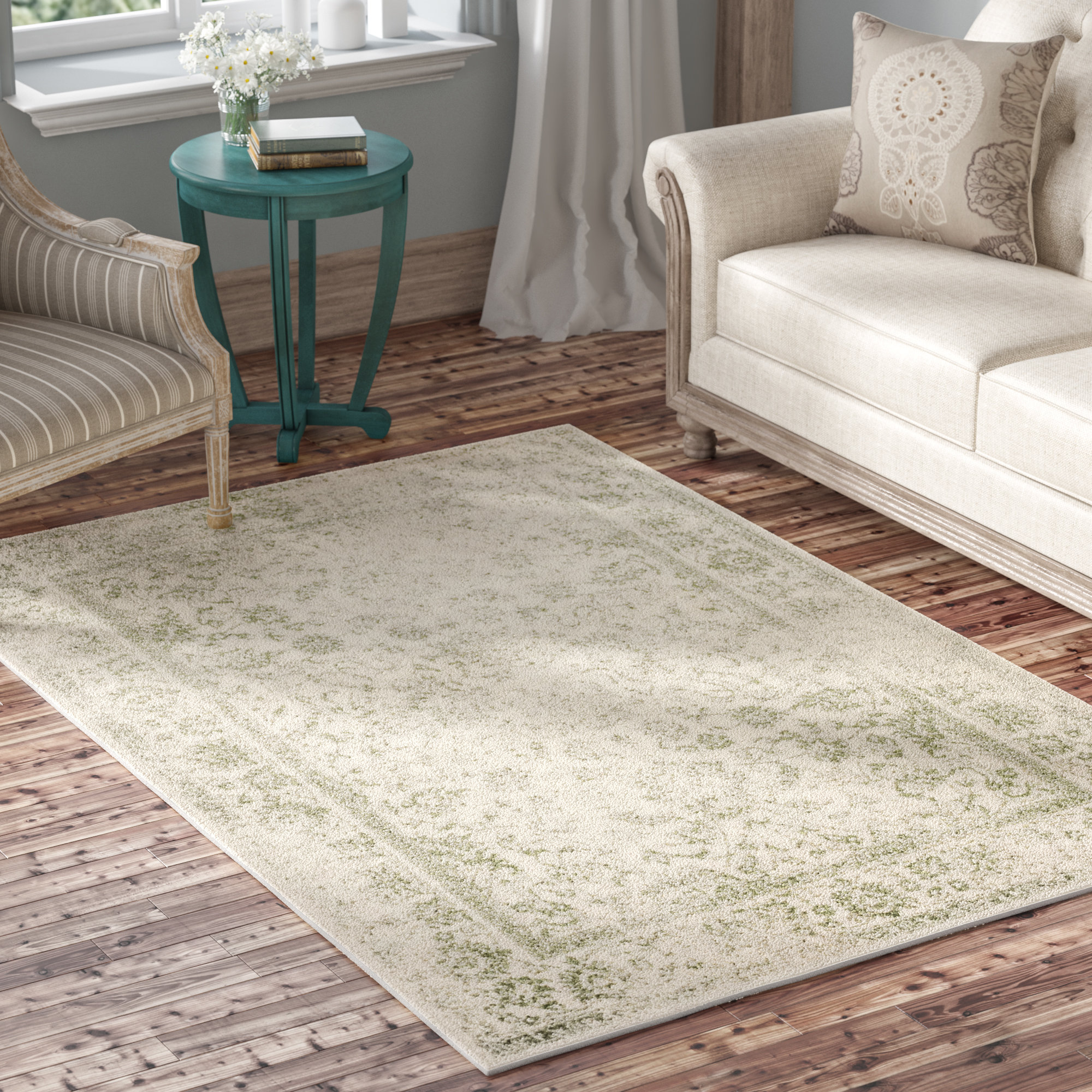Ophelia Co Nuss Performance Ivory Sage Rug Reviews Wayfair
