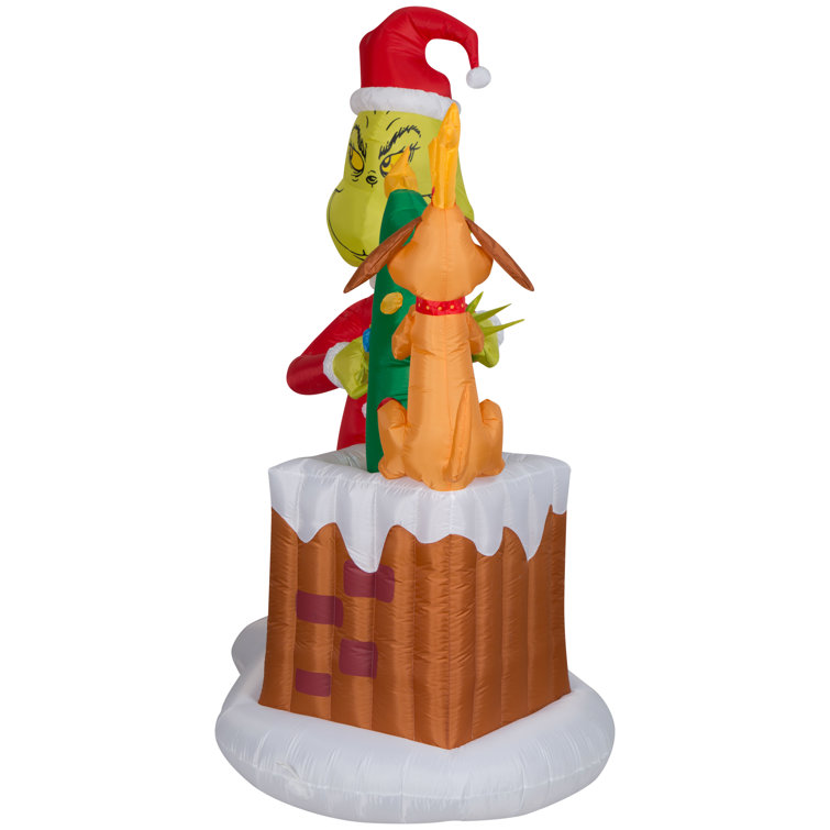 Gemmy Industries Animated Airblown-Grinch Pulling Tree from Chimney-LG ...