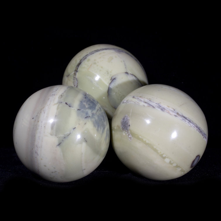 Mercer41 Goldye Banded Green Serpentine Sphere | Wayfair