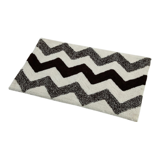 Ivy Bronx Erickson Tonal Designer Rectangle Non-Slip Chevron Bath Rug ...