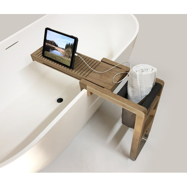 Symple Stuff Andrzejewski Free-Standing Bamboo Bath Caddy | Wayfair