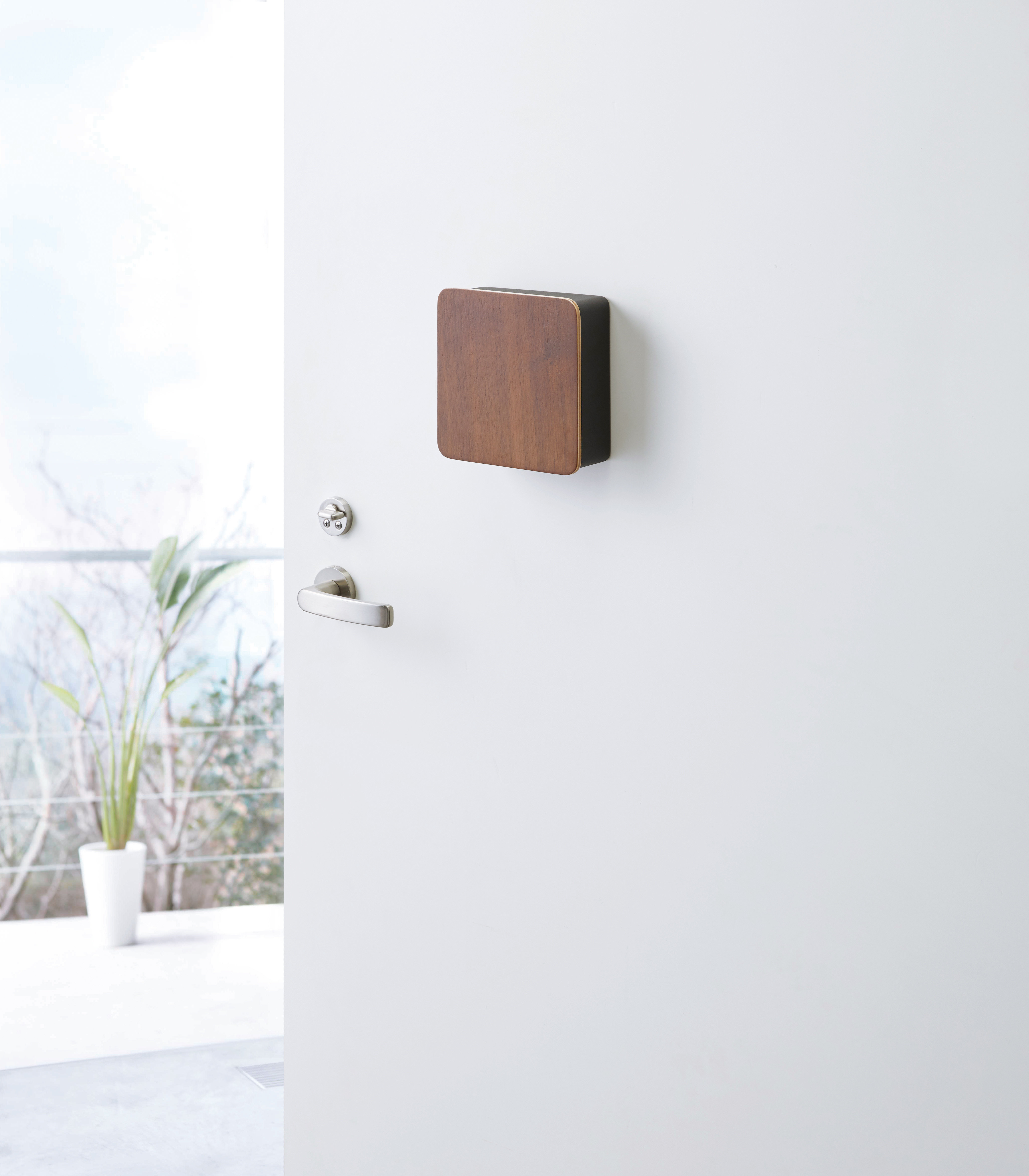 Yamazaki USA Yamazaki Home Square Magnetic Key Cabinet, Wood Accented ...