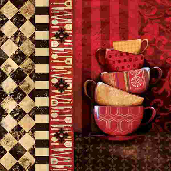 Charlton Home® Coffee Cup Collage - Wrapped Canvas Graphic Art | Wayfair