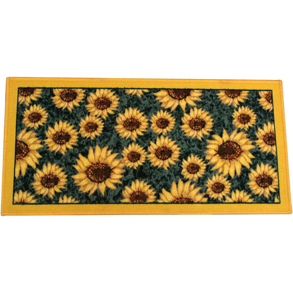 Rosalind Wheeler Algimanta Sunflower Kitchen Mat | Wayfair