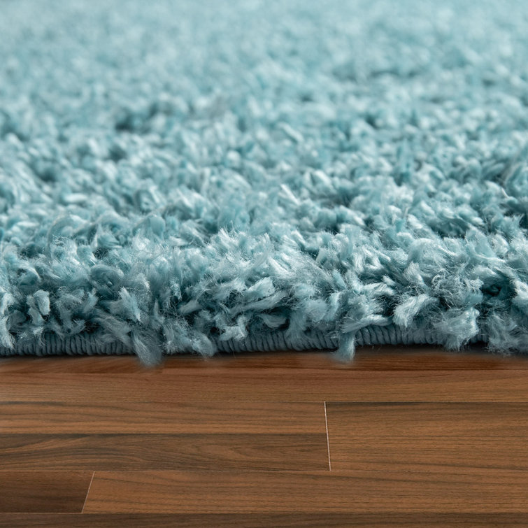 Ebern Designs Alaeyah Performance Aqua Blue Rug & Reviews | Wayfair