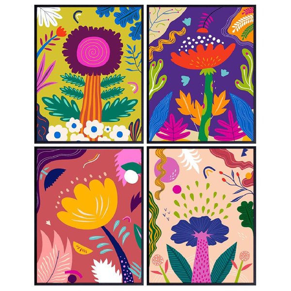 Red Barrel Studio® 4 Piece Unframed Graphic Art Set | Wayfair