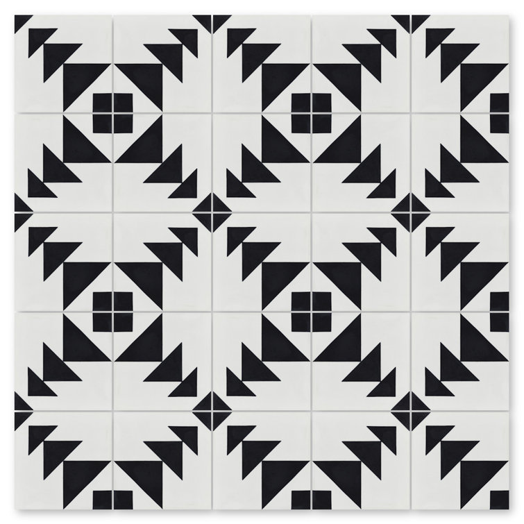 Villa Lagoon Tile Code Talker A 8" x 8" Cement Patterned Wall & Floor ...