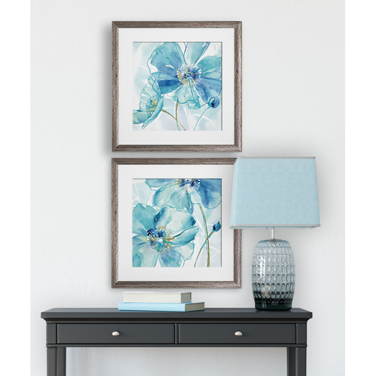 Latitude Run® Blue Spring Poppy I 2 Piece Framed Print Set & Reviews ...