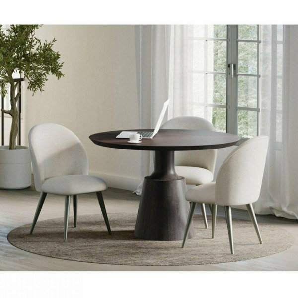 Orren Ellis Fidah 46" Sheesham Solid Wood Pedestal Dining Table | Wayfair