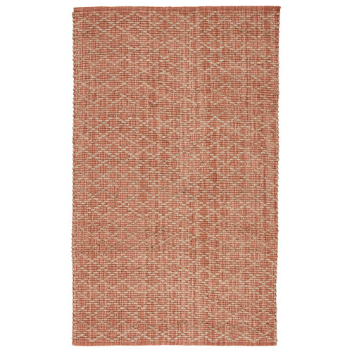 Corrigan Studio® Kratz Geometric Handwoven Red Brick Area Rug | Wayfair