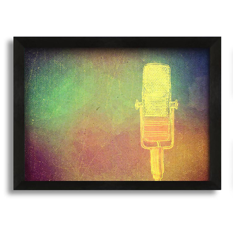 Ophelia & Co. Retro Mic Framed Print - Picture Frame Graphic Art on ...