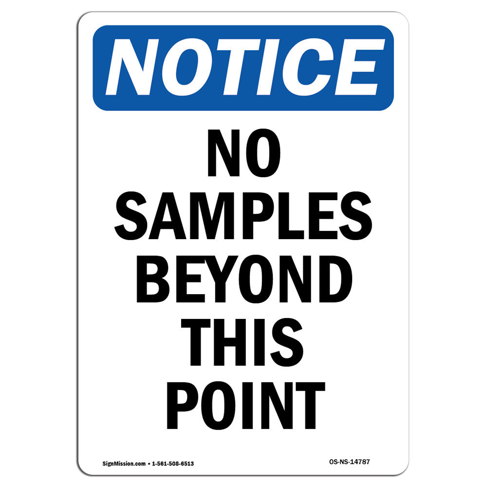 SignMission No Samples Beyond This Point Sign | Wayfair