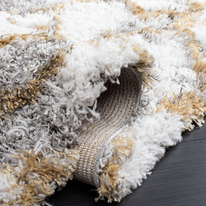 Steelside™ Cade Performance Ivory/Gold Rug & Reviews | Wayfair