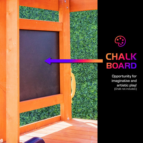 The Swing Company North Star Wooden Swing Set with Slide and LED Light ...