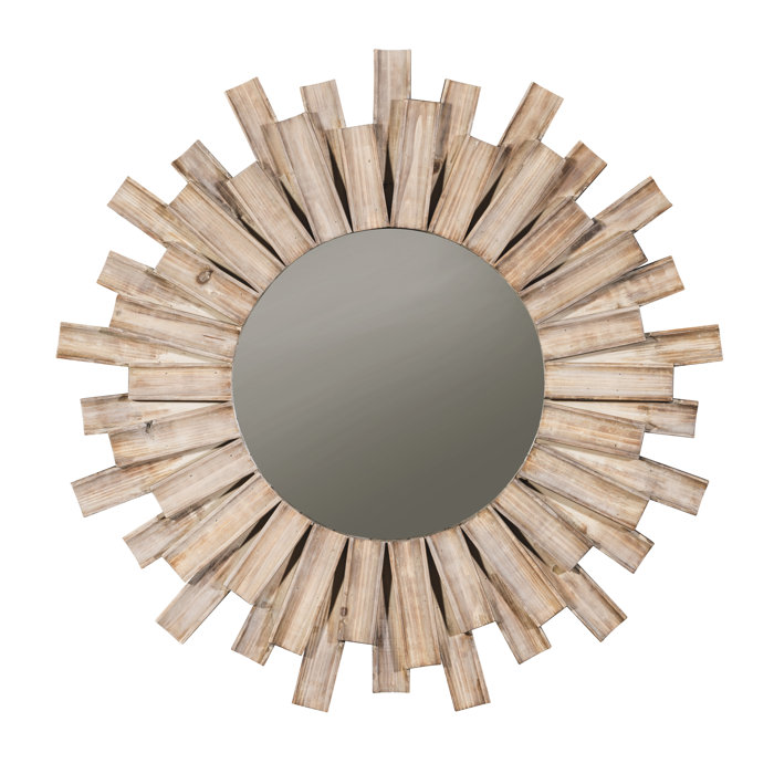 August Grove® Caton Sunburst Wood Wall Mirror & Reviews | Wayfair