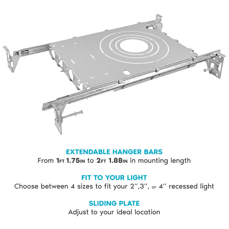 Luxrite Mounting Plate Extendable Hanger Bars New Construction Recessed ...