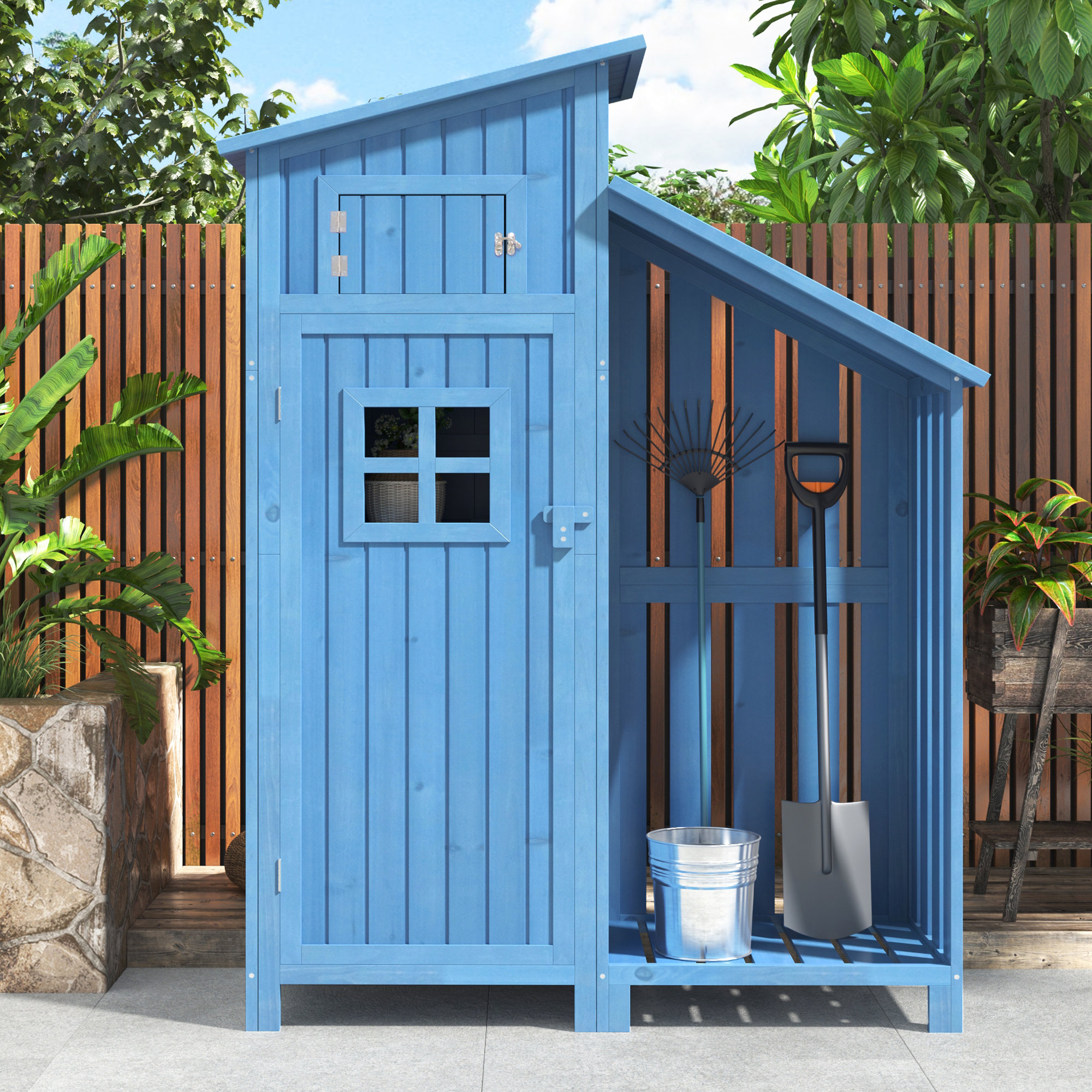 Dakota Fields Avea 5 ft. W x 2 ft. D Manufactured Wood Pent Tool Shed ...