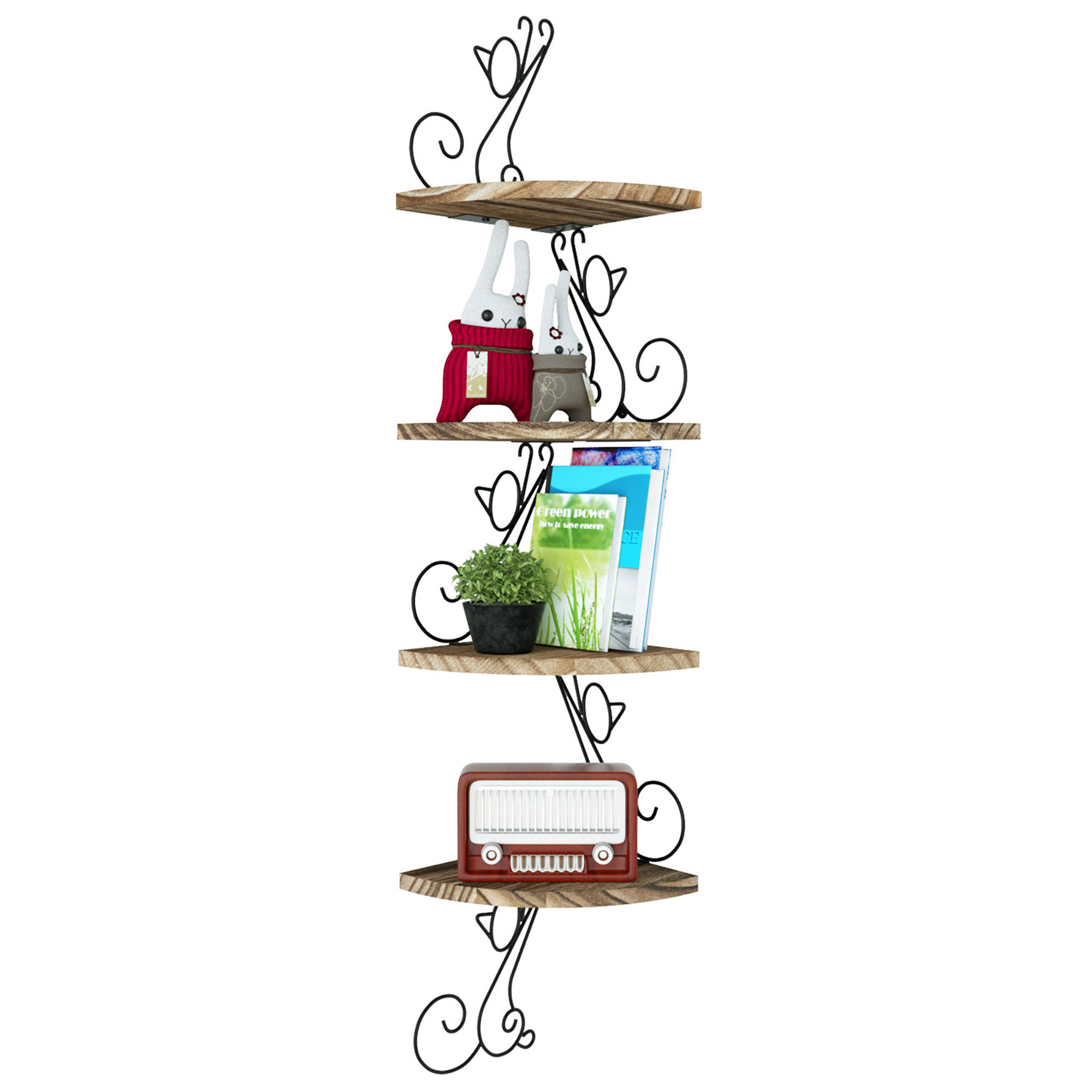 Red Barrel Studio® Eysteinn 4 Piece Solid Wood Corner Shelf & Reviews ...