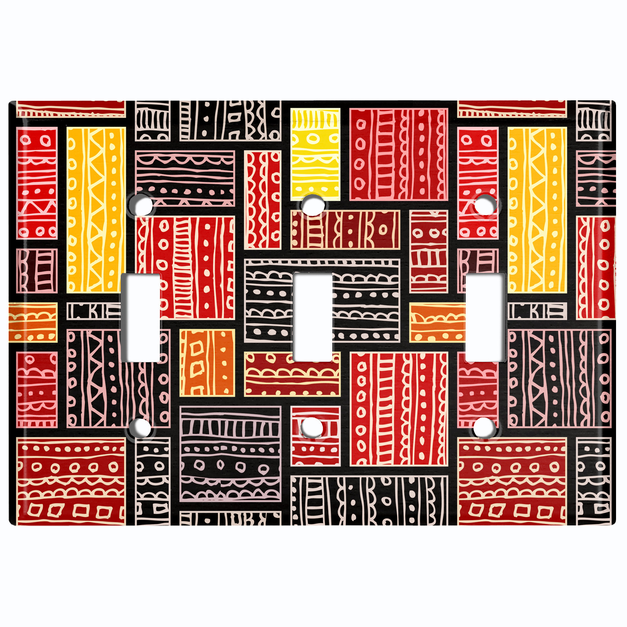 WorldAcc Safari Pattern African Tribal Art Geometric 3-Gang Toggle ...