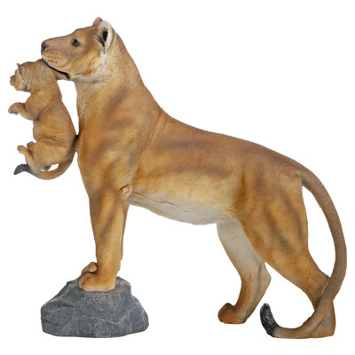 Design Toscano Lioness with Cub Statue & Reviews | Wayfair