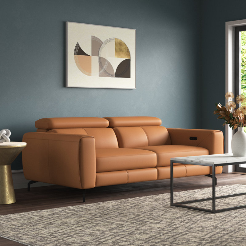 Wade Logan® 82'' Leather Sofa & Reviews | Wayfair