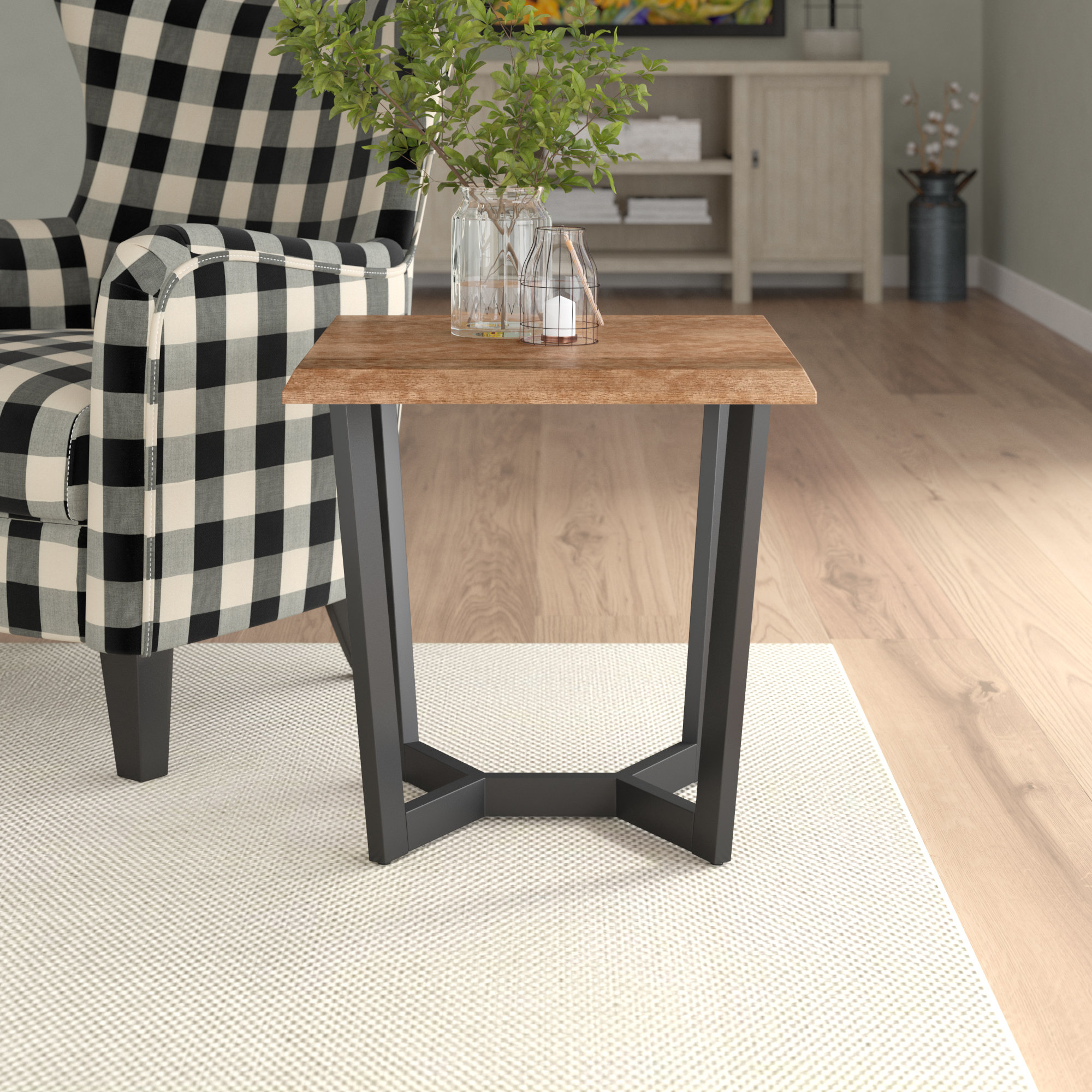 Millwood Pines Abert 20'' Tall Cross Legs End Table & Reviews | Wayfair