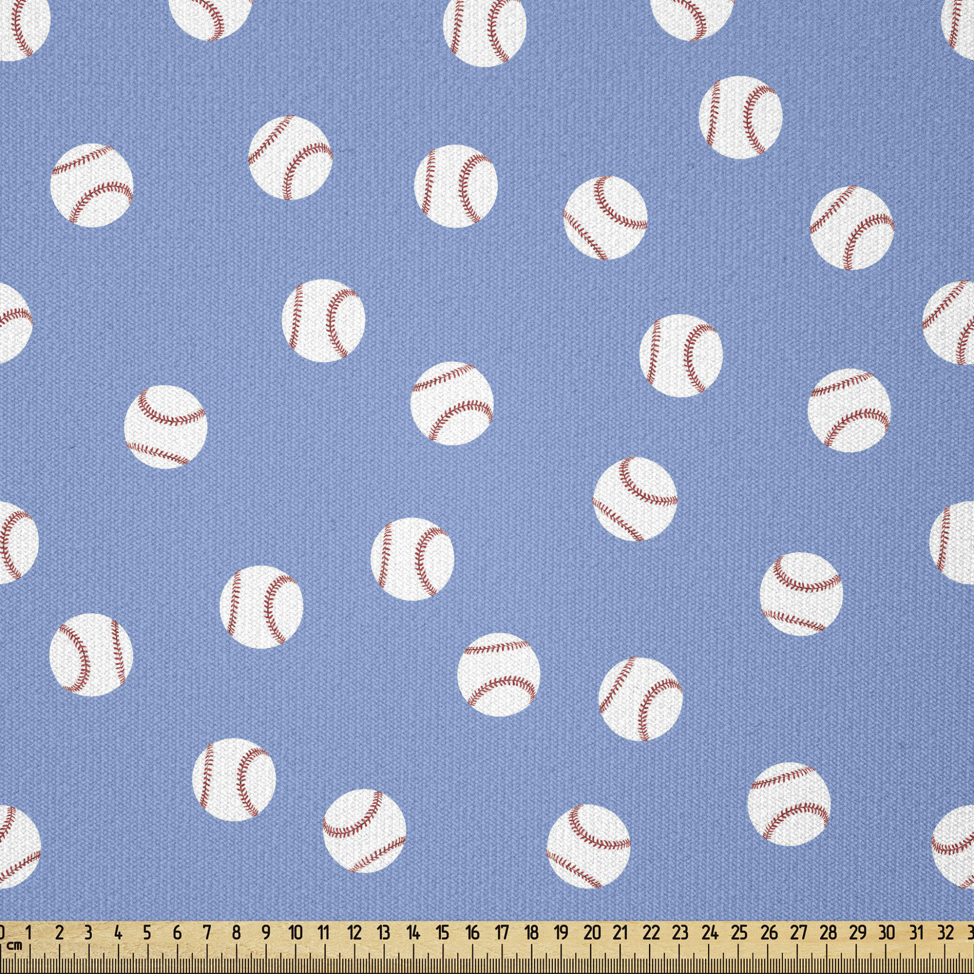 East Urban Home Baseball Fabric By The Yard, Balls On Blue Toned ...