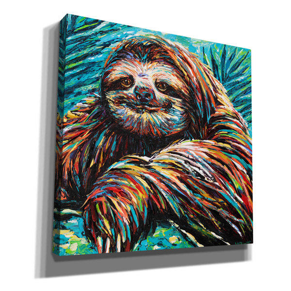 Epic Graffiti Painted Sloth I by - Wrapped Canvas Graphic Art | Wayfair