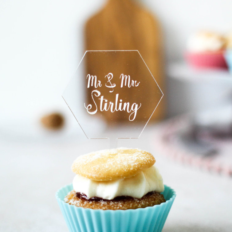 The Party Aisle Personalised Mr and Mrs Cupcake Topper | Wayfair.co.uk