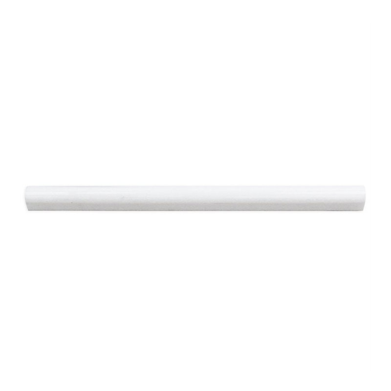 Tileville 12" x 0.75" Polished Marble Pencil Liner Tile Trim in White ...
