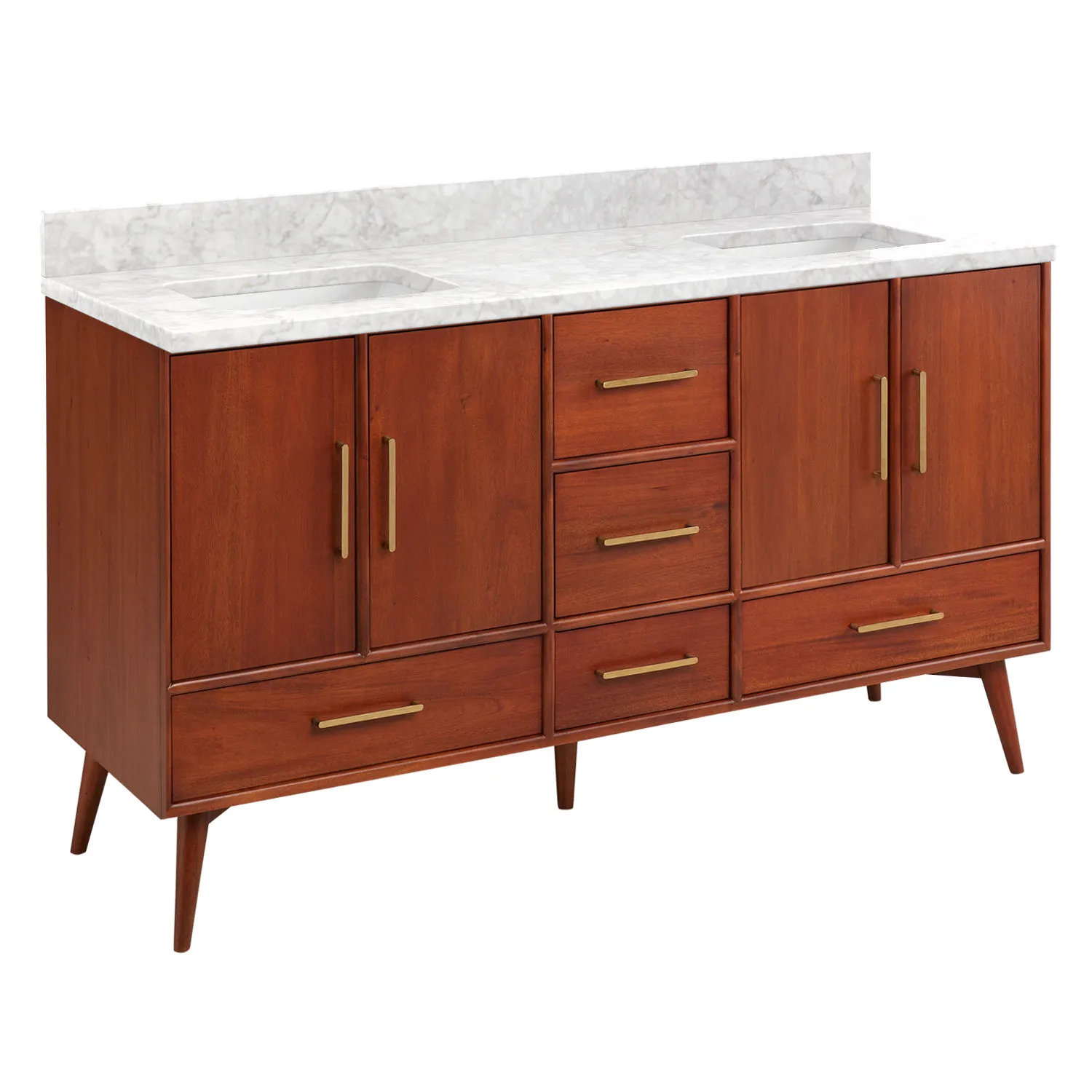 Signature Hardware 60" Novak Double Bathroom Vanity Set with ...