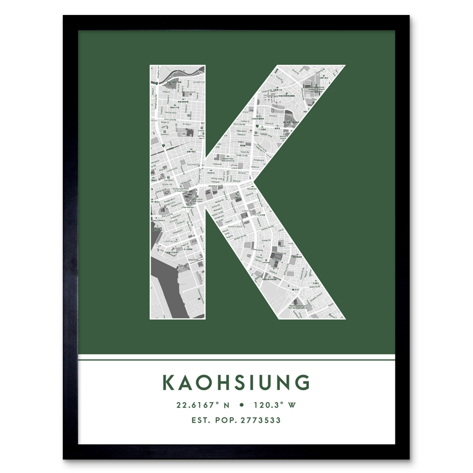 Wee Blue Coo Kaohsiung City Map Kaohsiung Green by Wee Blue Coo ...