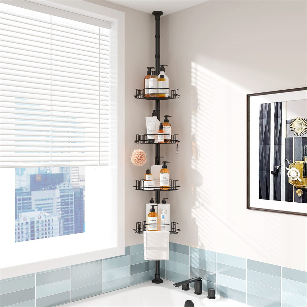 Rebrilliant Stainless Steel Non Drilling Shower Rack | Wayfair