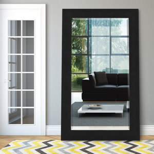 Empire Art Direct Rectangle Leather Floor Mirror & Reviews | Wayfair