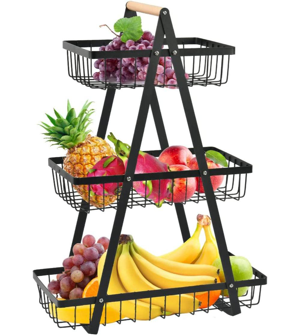 Belfry Kitchen 3-Tier Fruit Basket, Fruit Bowl Holder Bread Basket ...